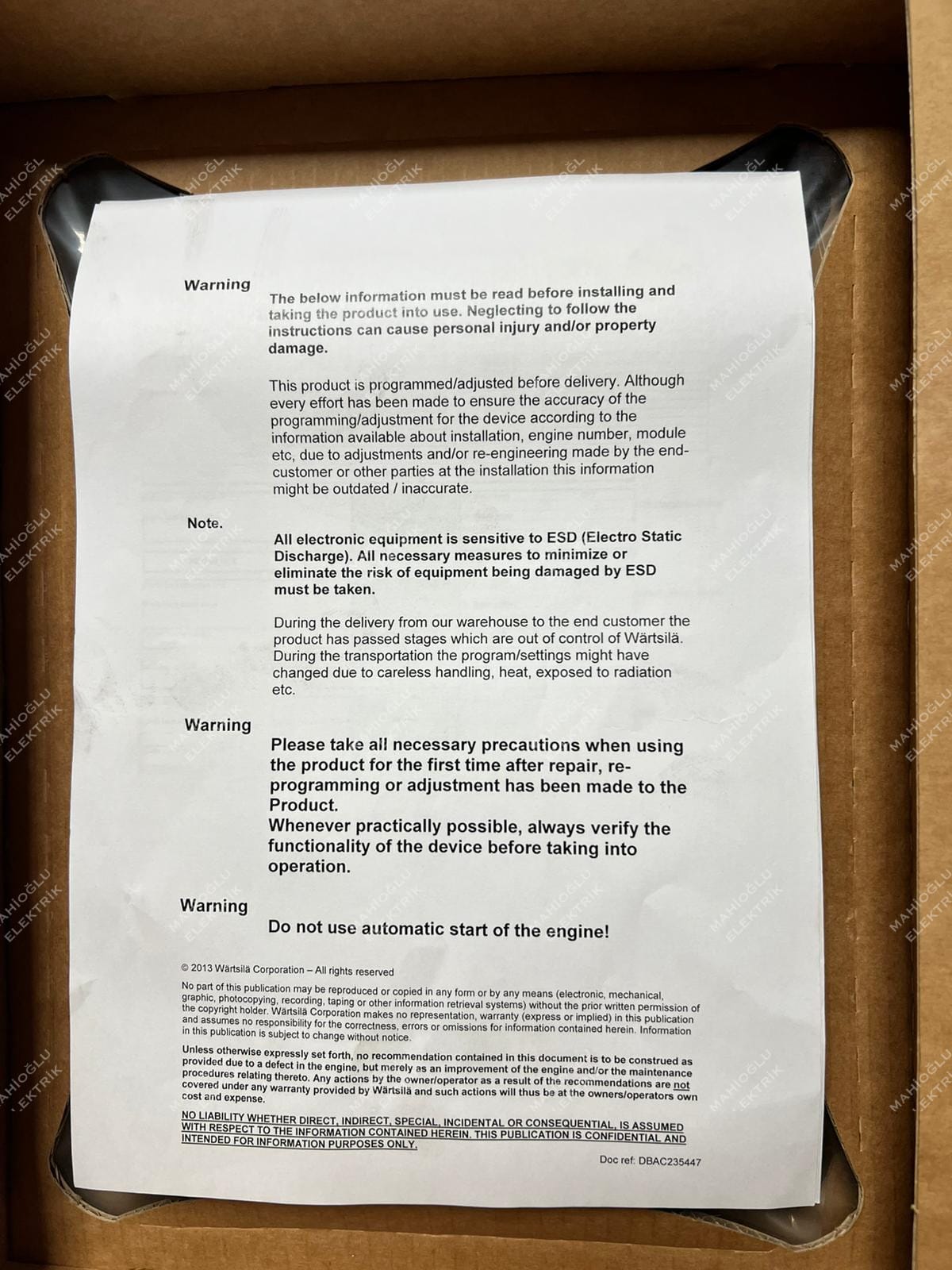 WARTSILA PDM-20-24VDC Distribution Module - Mahioğlu Elektrik